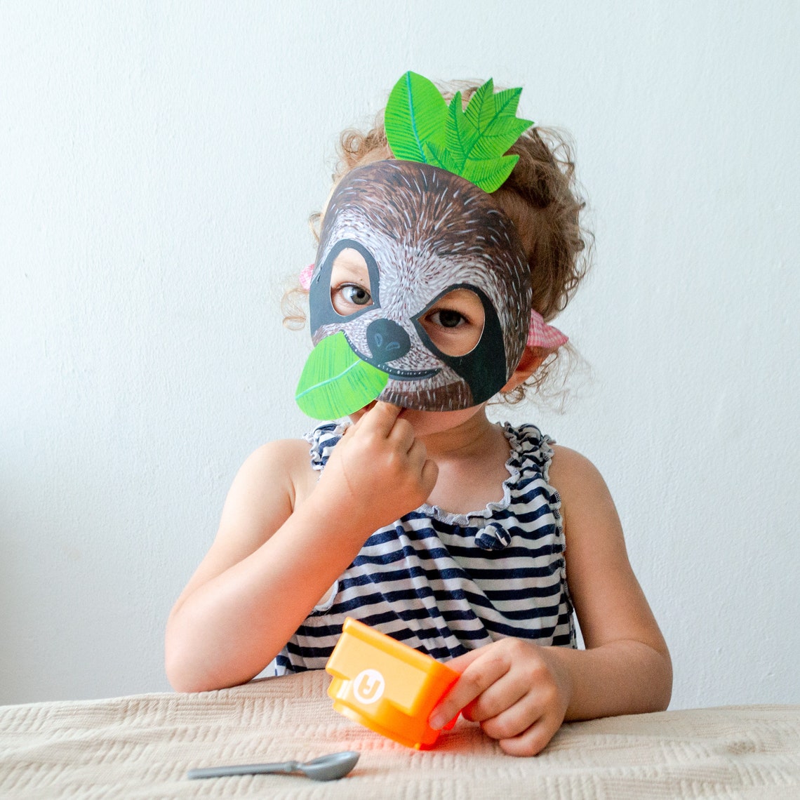 Sloth Mask for Kids, Instant Download. Halloween Mask, Cute Masquerade ...