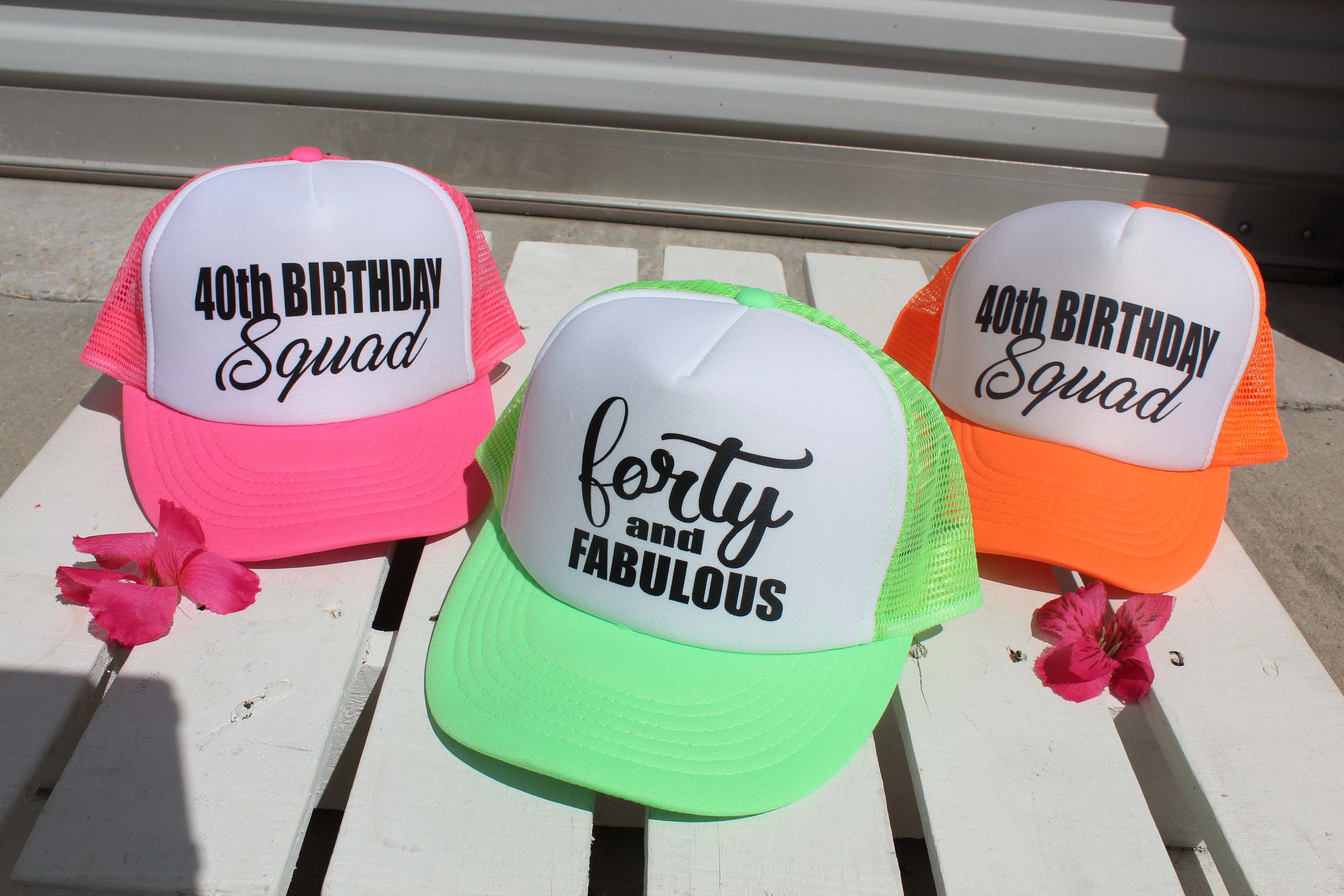 40th Birthday Hat 40th Birthday Hats for Women NEON CUSTOM - Etsy
