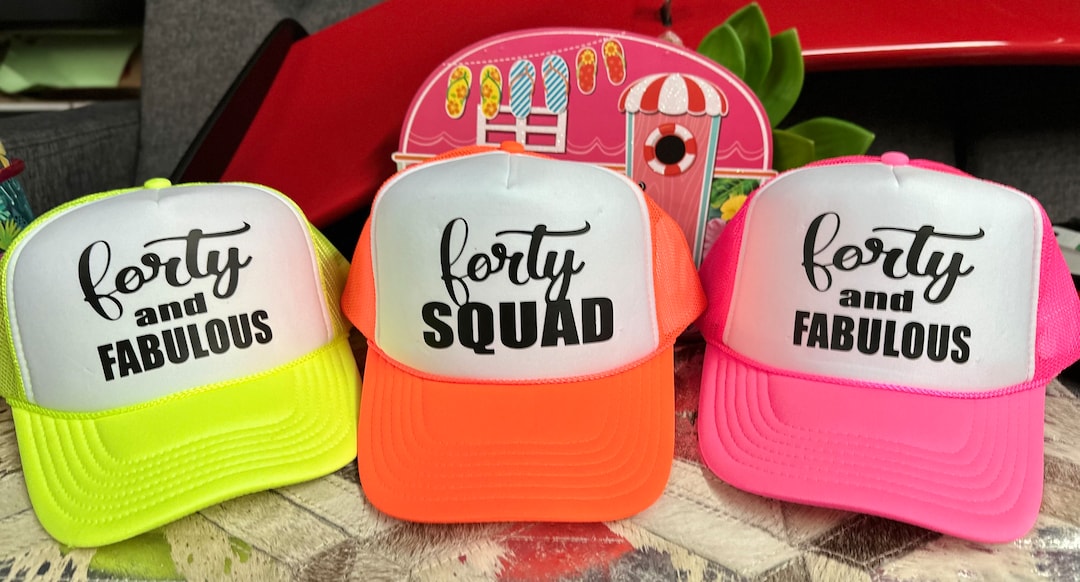 40th Birthday Hat, 40th Birthday Group Hats, 40th Birthday Gift, Summer ...