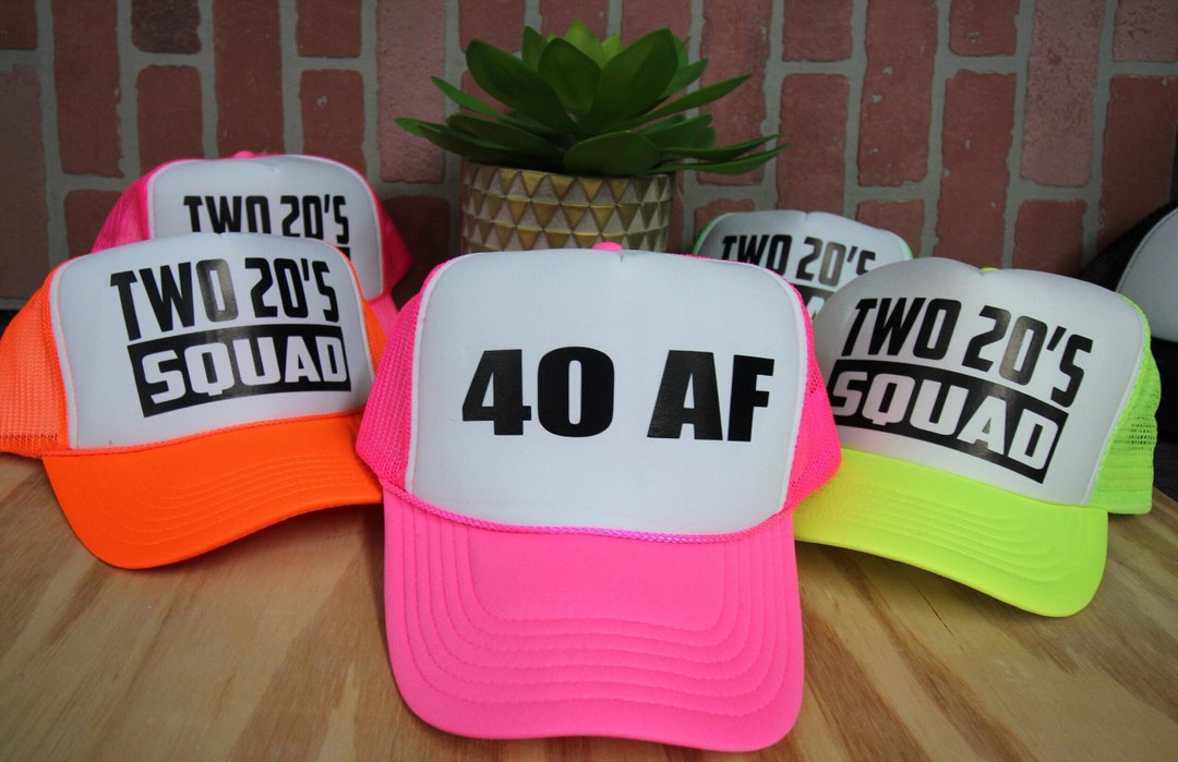 Birthday Hat 40th Birthday Trucker Hat, NEON Birthday Hat, Custom 40th ...