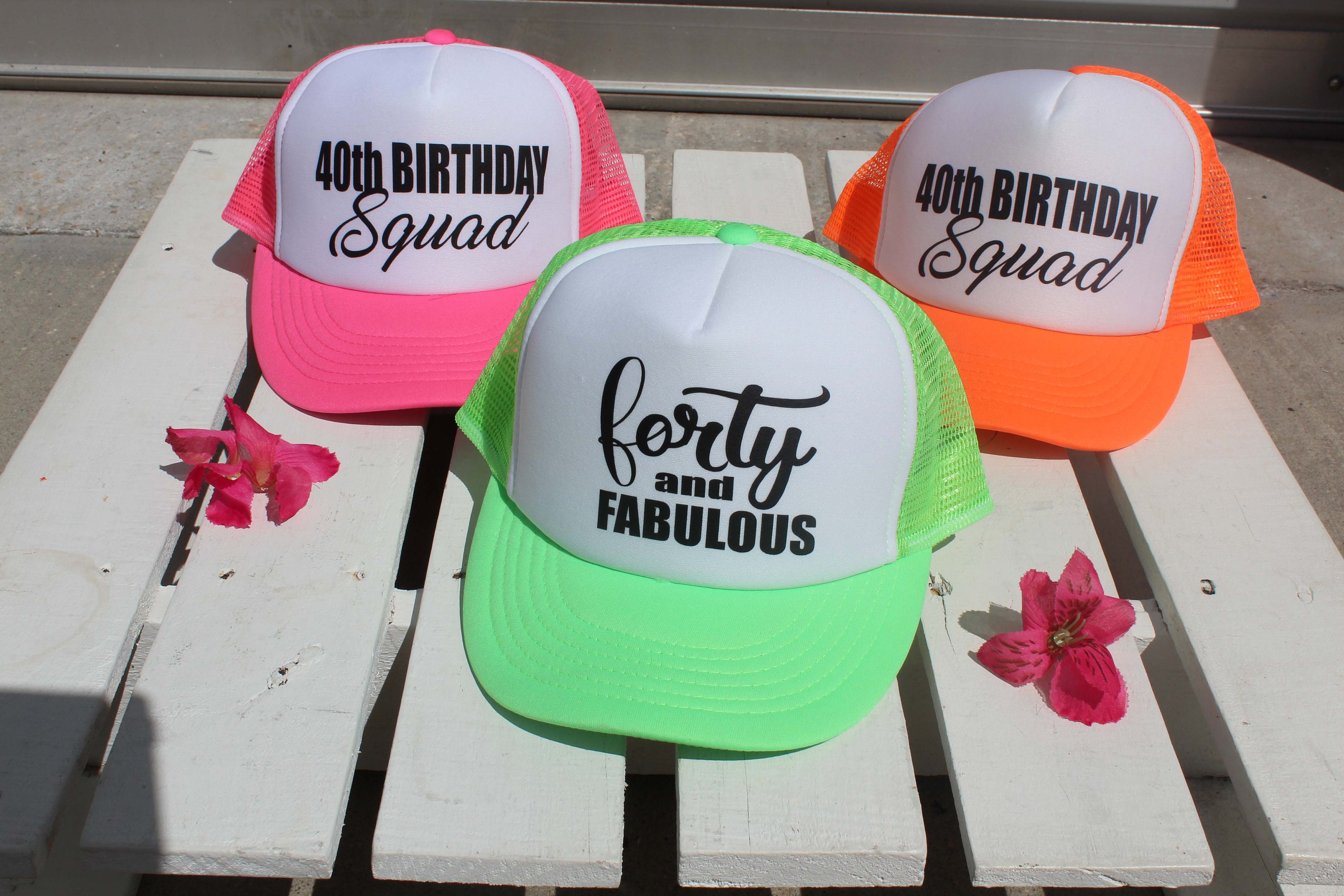 40th Birthday Hat 40th Birthday Hats for Women NEON CUSTOM - Etsy