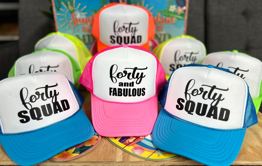 40th Birthday Group Hats, 40th Birthday Trucker Hat, 40 Birthday ...