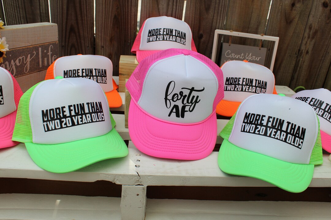 CUSTOM Birthday Hats, Birthday Hats, Birthday Trucker Hats, 40th ...