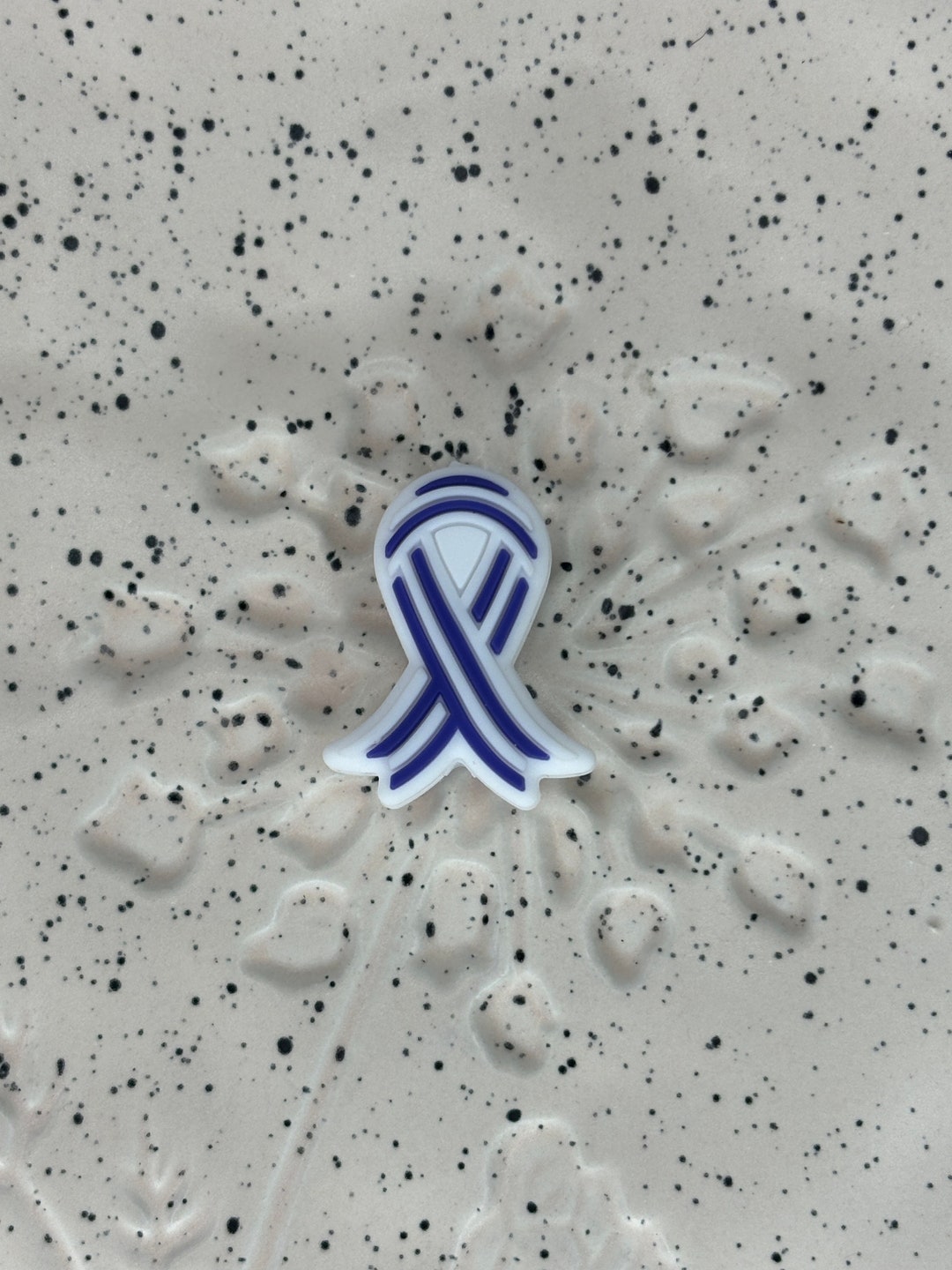 Blue White Pinstripe Awareness Silicone Focal Bead - Amyotrophic ...