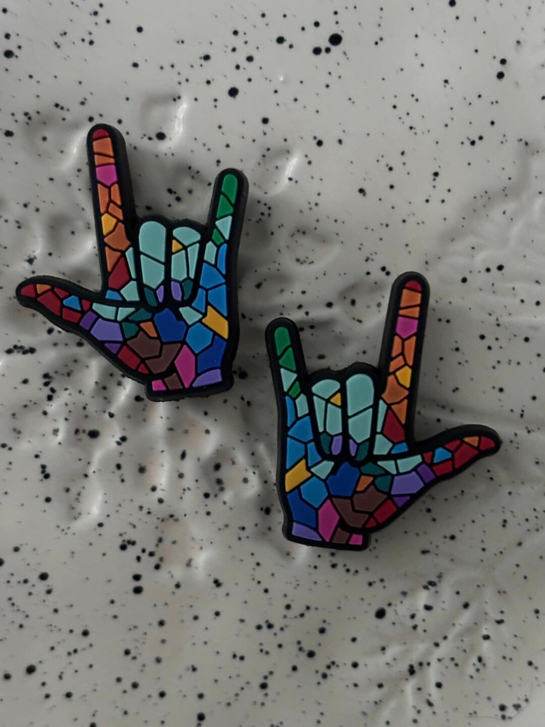 Awareness Asl I Love You Pvc Focal Bead 3514 - Etsy