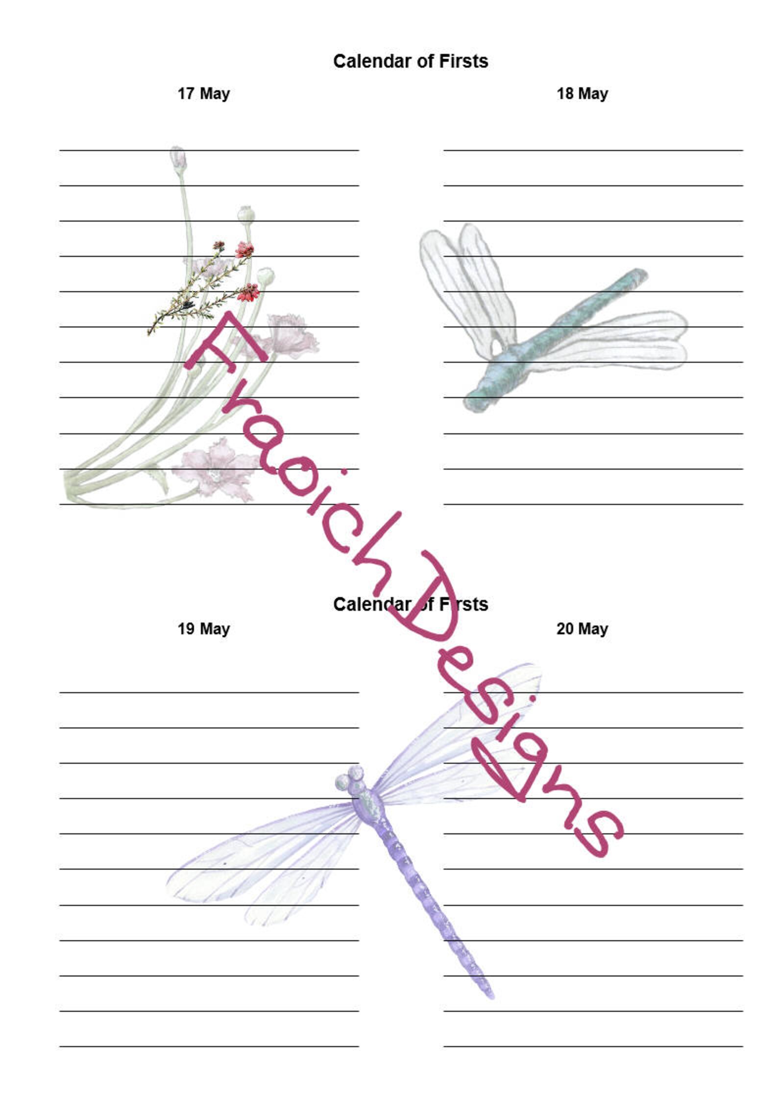 Nature Calendar of Firsts - Etsy