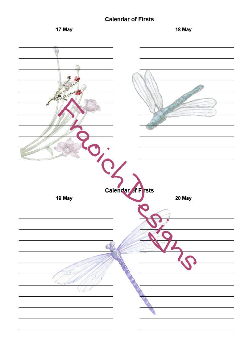 Nature Calendar of Firsts - Etsy