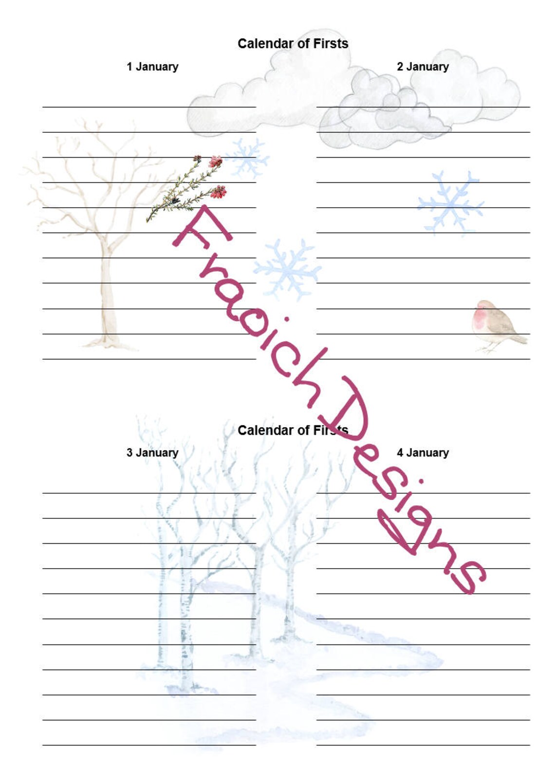 Nature Calendar of Firsts - Etsy