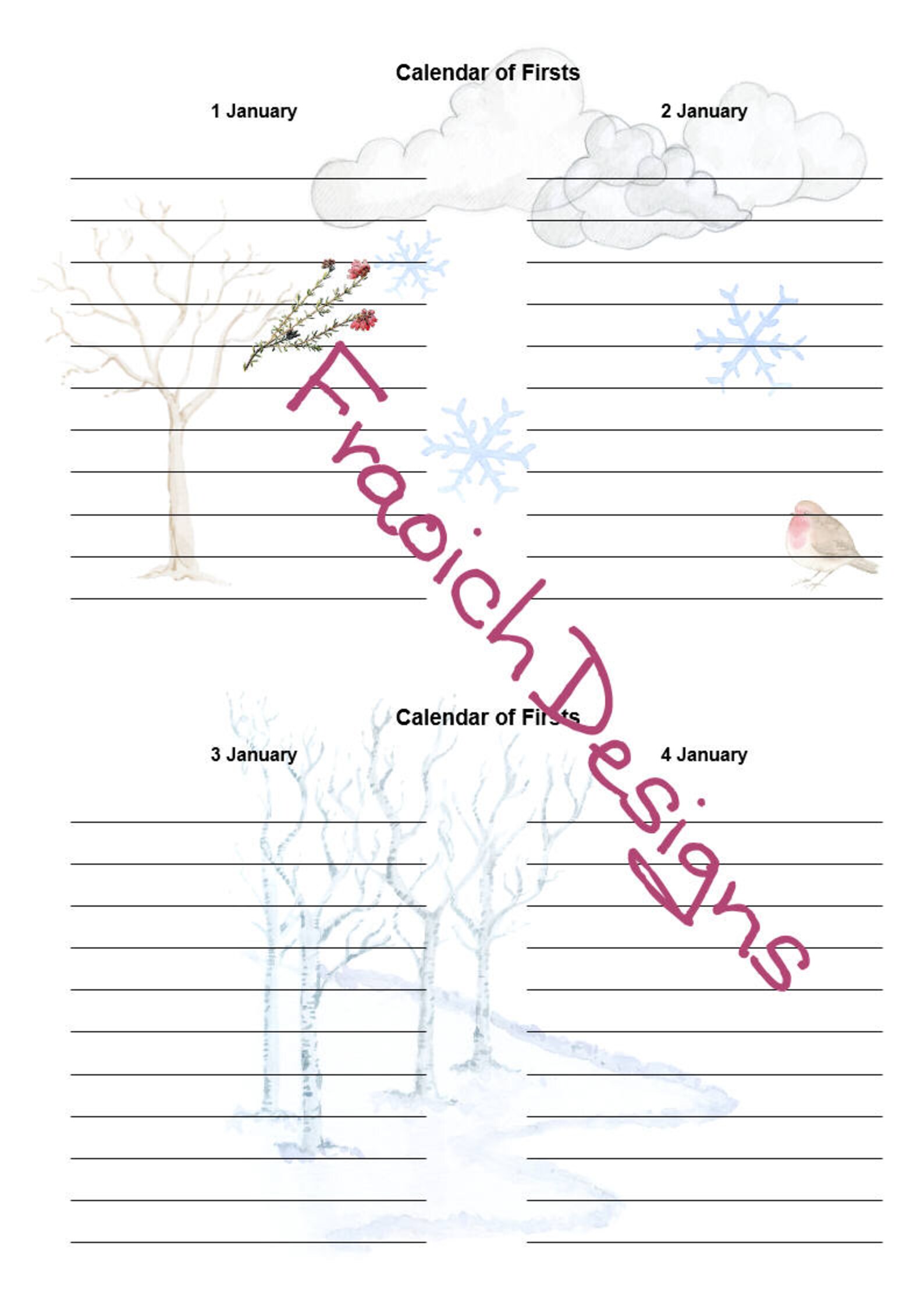 Nature Calendar of Firsts - Etsy