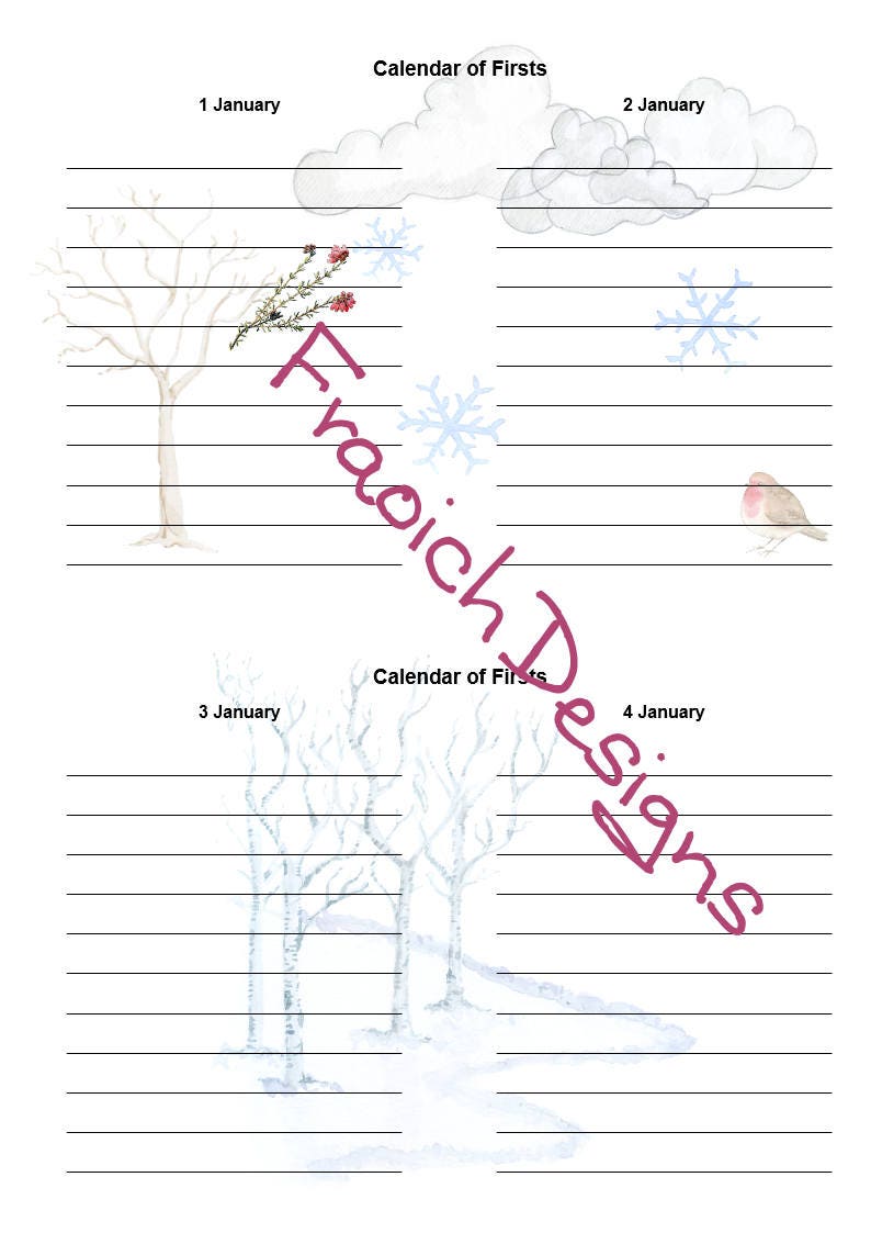 Nature Calendar of Firsts - Etsy
