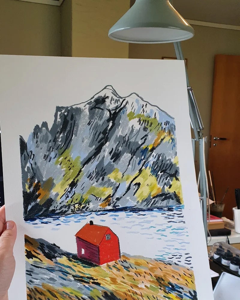 Original Drawing "up North" - Etsy