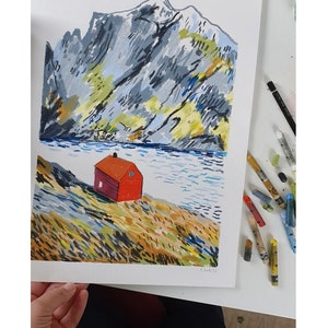 Original Drawing "up North" - Etsy