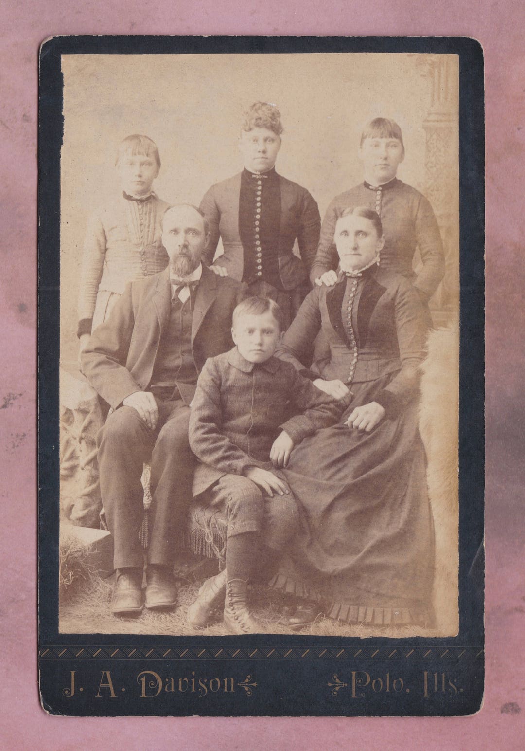 Antique Photograph, Late 1800s Family Portrait, Cabinet Card, Victorian ...