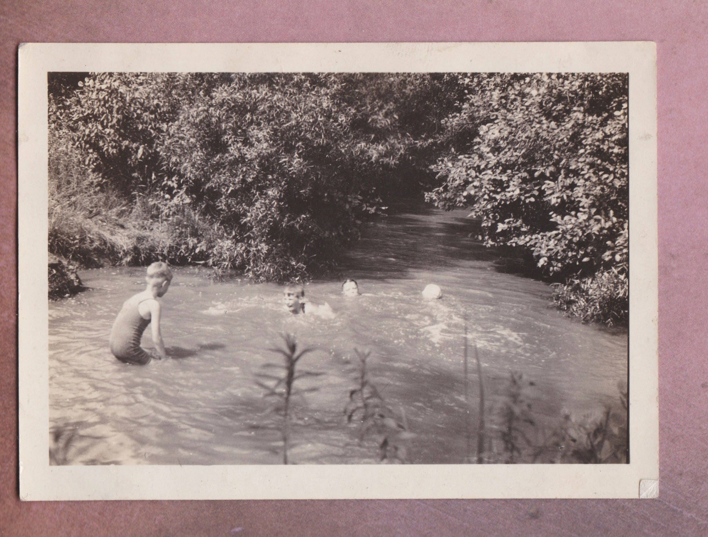Retro Swimming Hole Kids At Bryant Park Swimming Hole, C. 1927