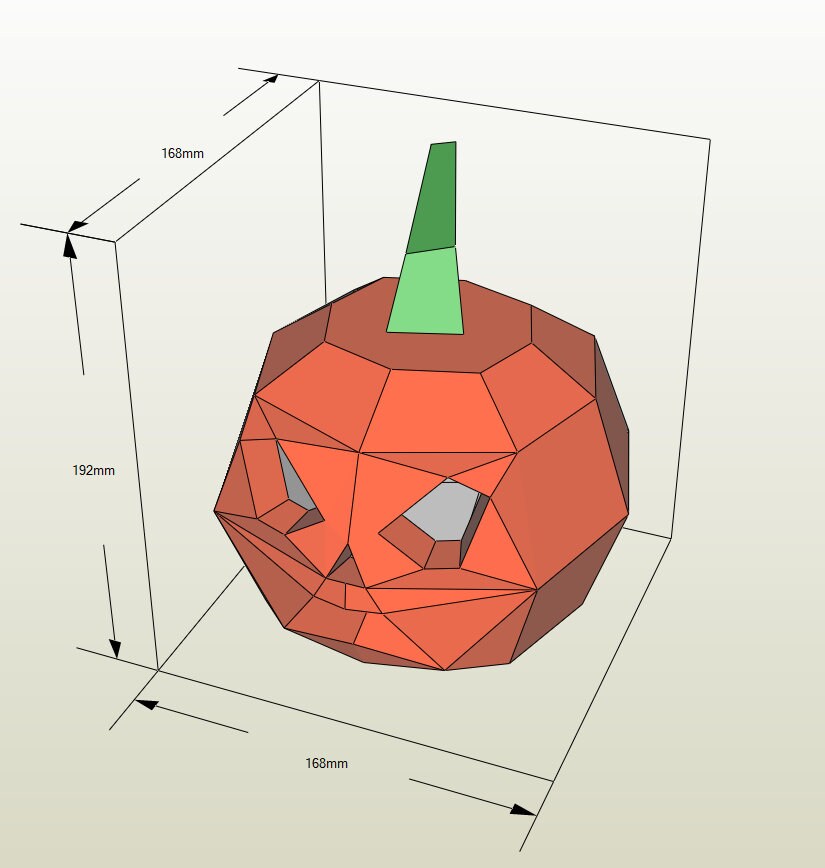 Halloween Pumpkin Lamp / Papercraft 3D DIY Low Poly / Paper Craft ...