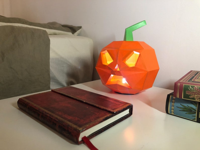 Halloween Pumpkin Lamp / Papercraft 3D DIY Low Poly / Paper Craft ...