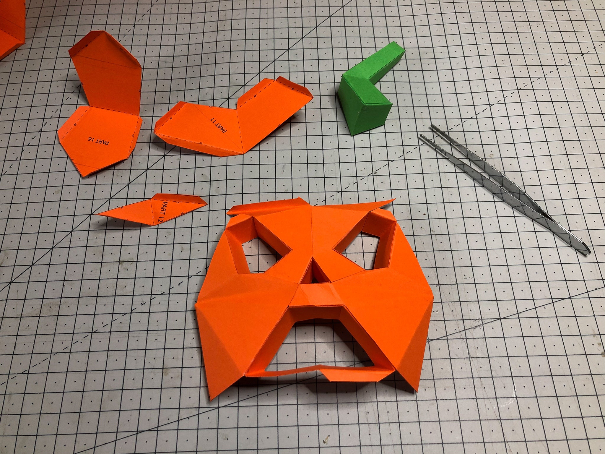 Halloween Pumpkin Lamp / Papercraft 3D DIY Low Poly / Paper Craft ...