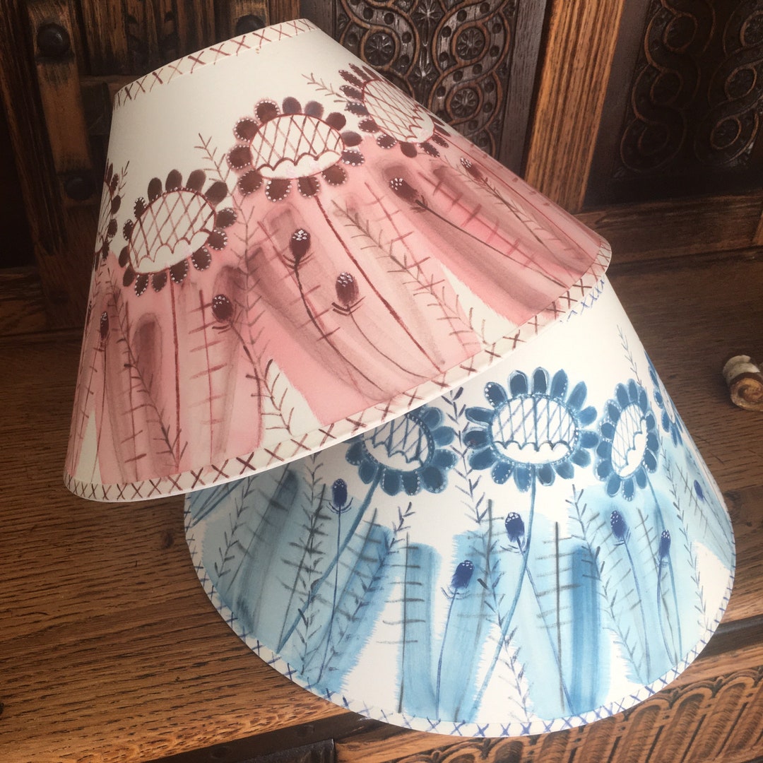 Bloomsbury Lampshade, Scandi Style Lampshade, Hand Painted Lampshade ...