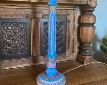 Painted Lamp - Etsy