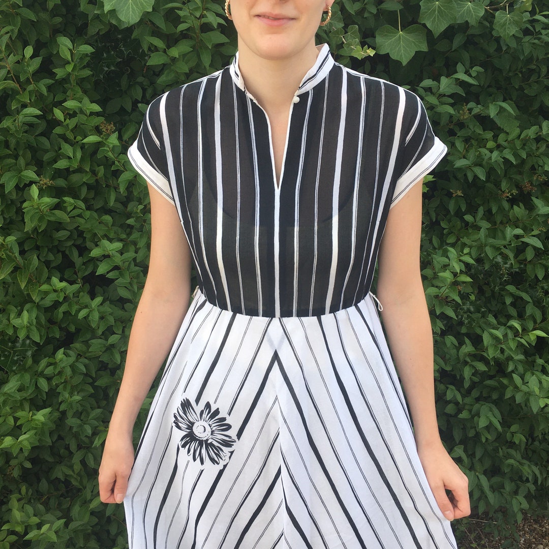 Vintage 80s Dress, Monochrome Dress, 80s Modette Dress, New Wave ...