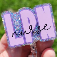 Custom LPN Glitter Badge Reel - Etsy