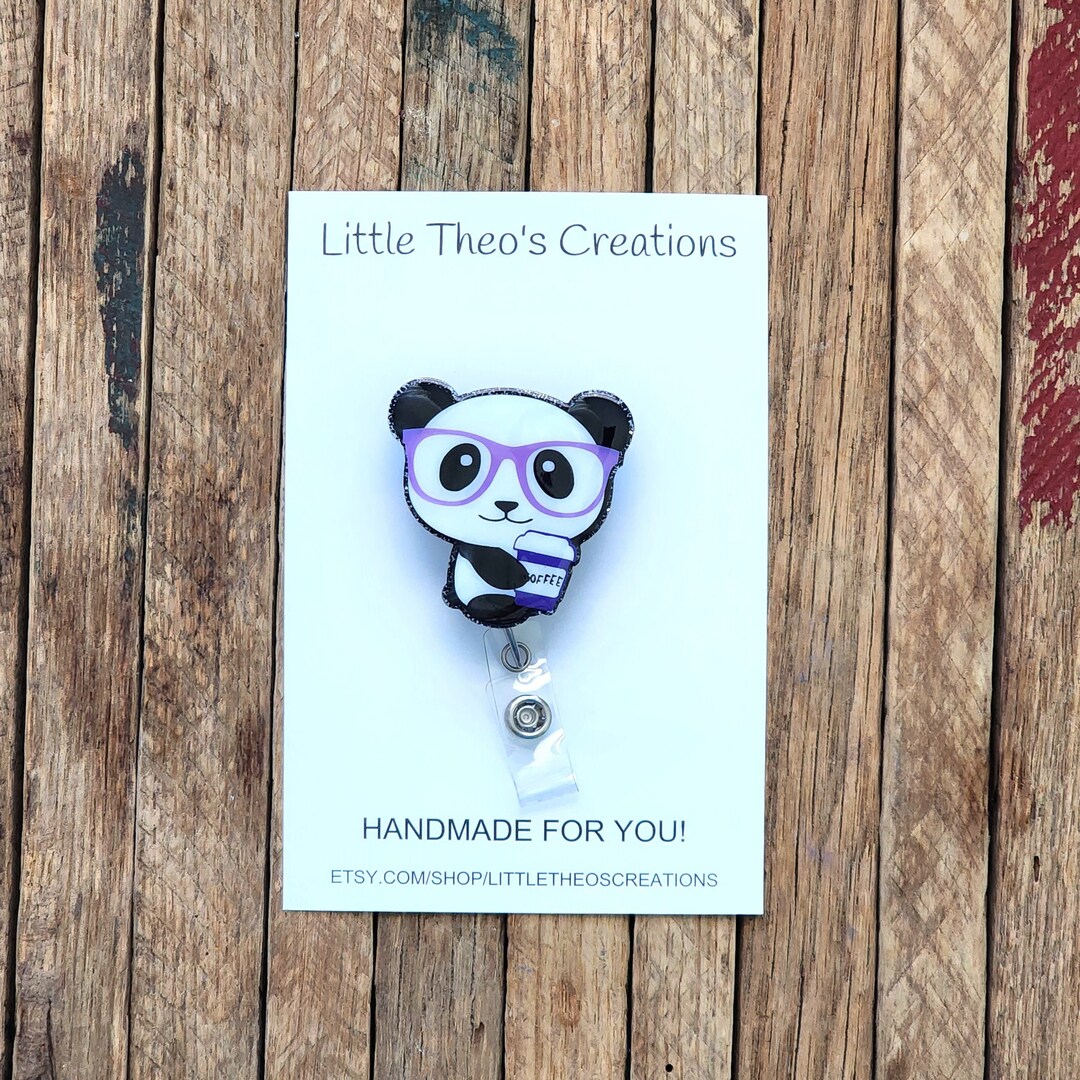 Panda Badge Reel: Retractable Animal Badge Holder - Etsy