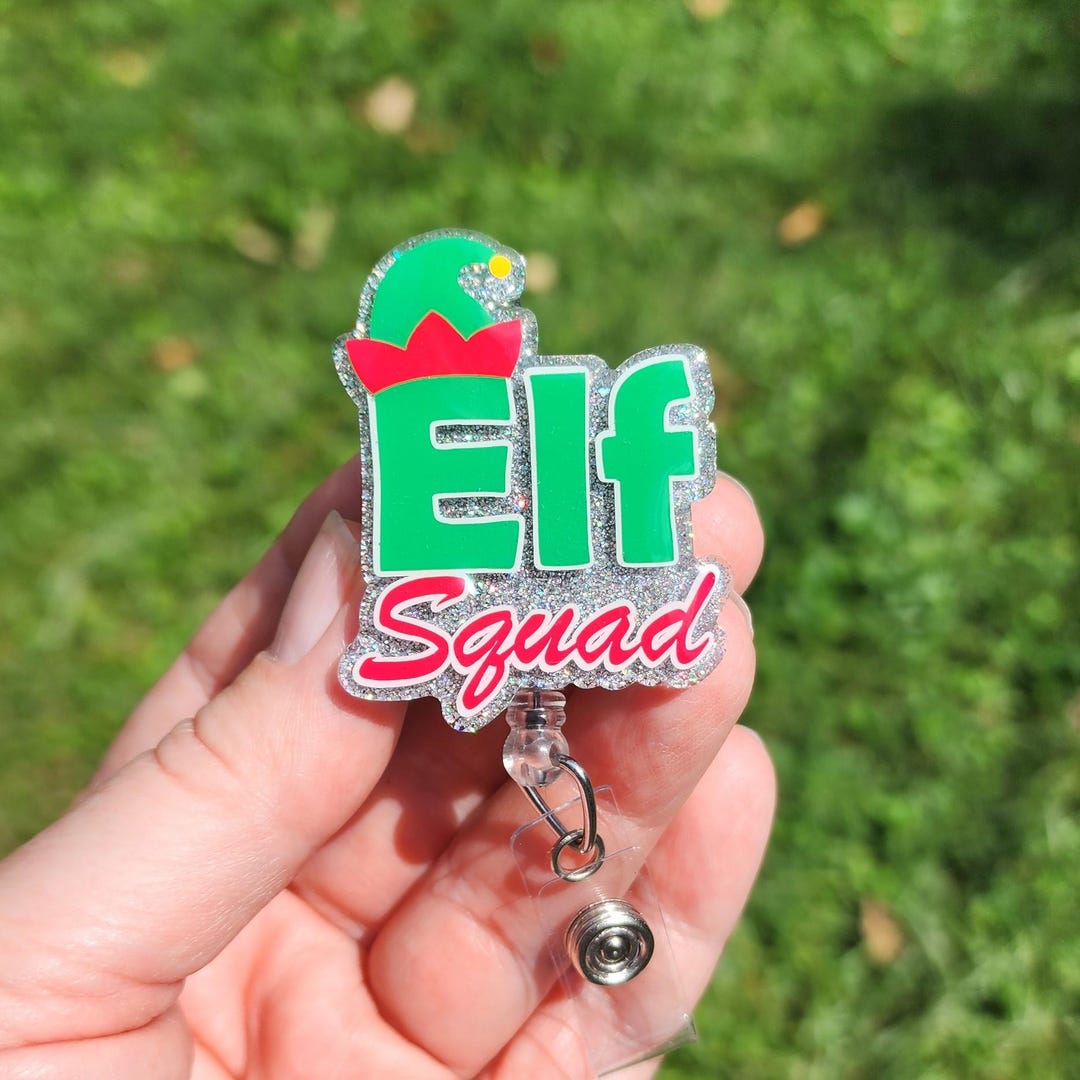 Elf Squad Badge Reel, Christmas Badge Holder, Xmas Badge Reel, Santa's ...