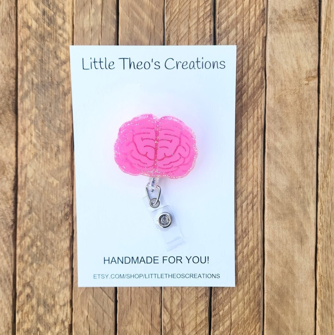 Brain Badge Reel, Neurology Badge Reel , Brain Glitter Badge Reel ...