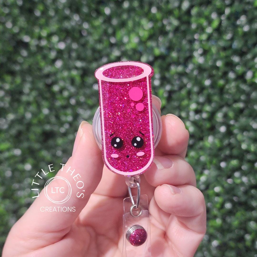 Test Tube Badge Reel, Science Lab Badge Holder, Retractable ID Clip for ...