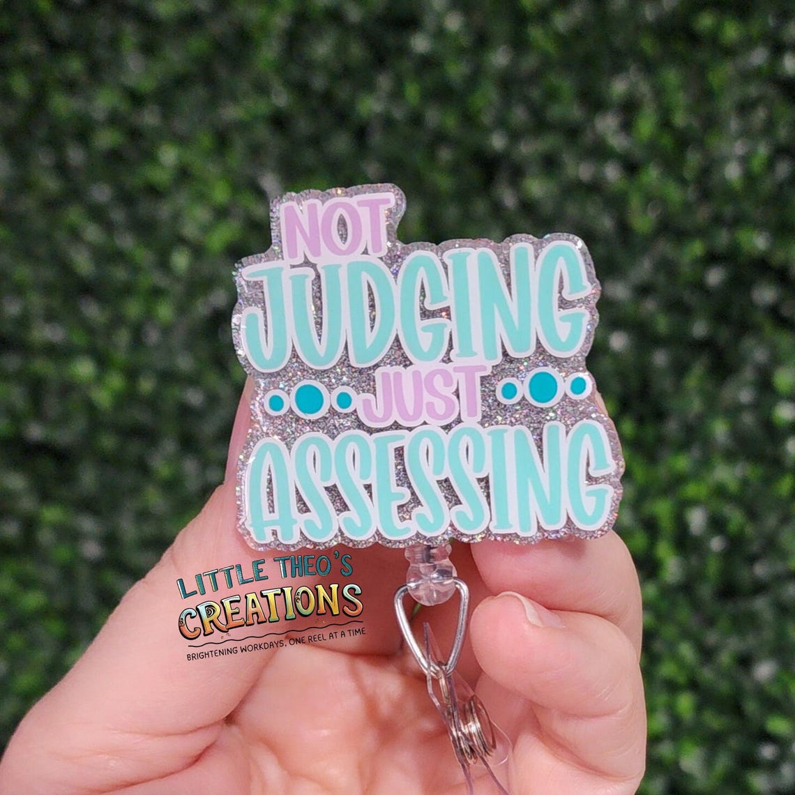 Not Judging Just Assessing Badge Reel: Funny Nurse Badge Clip - Etsy