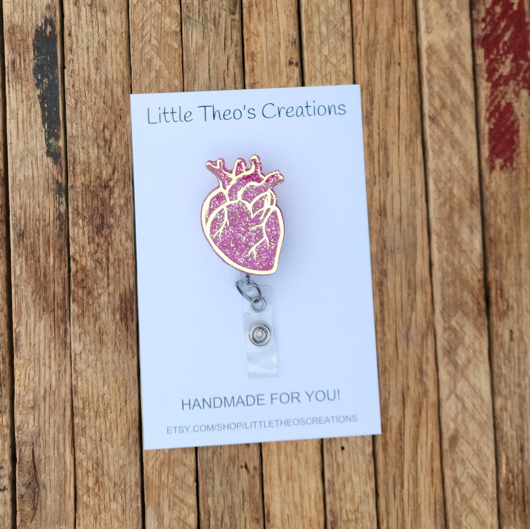 Anatomical Heart Badge Reel, Heart Badge Holder, Cardiac Nurse Badge ...