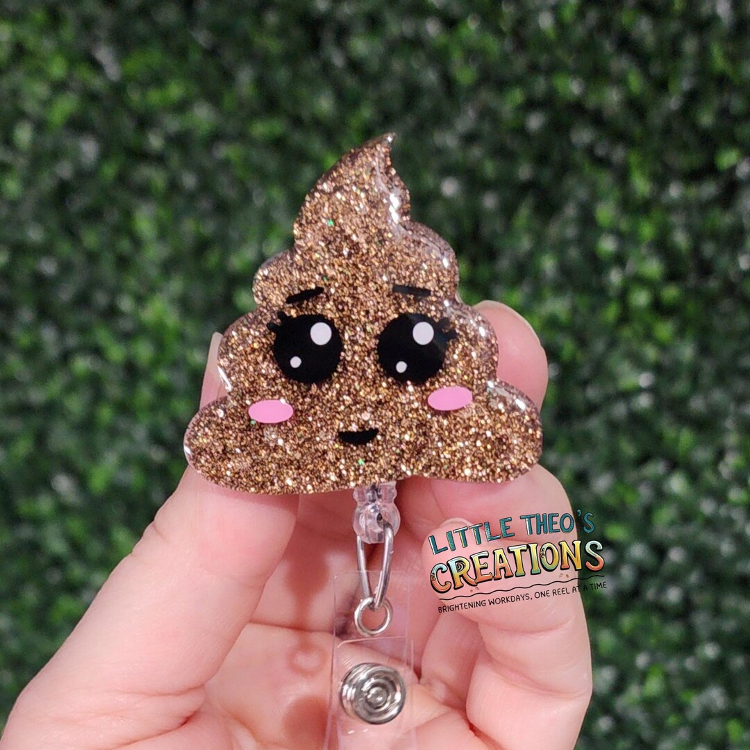 Funny Poop Emoji Badge Reel: Medical Staff ID Holder - Etsy