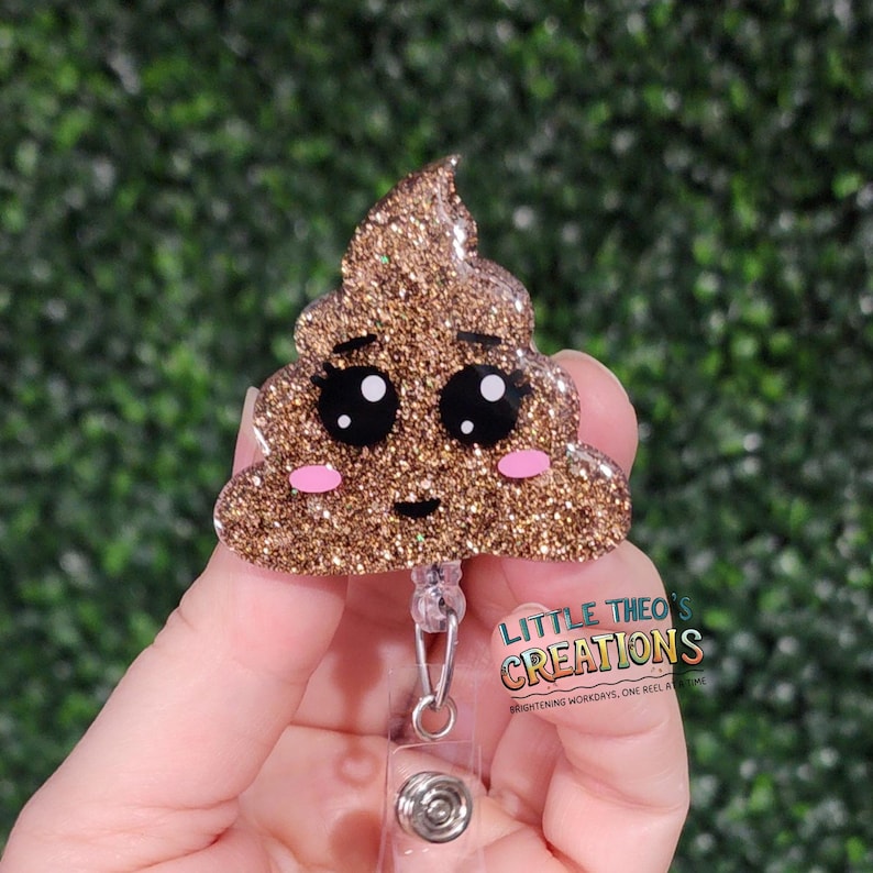 Funny Poop Emoji Badge Reel: Medical Staff ID Holder - Etsy