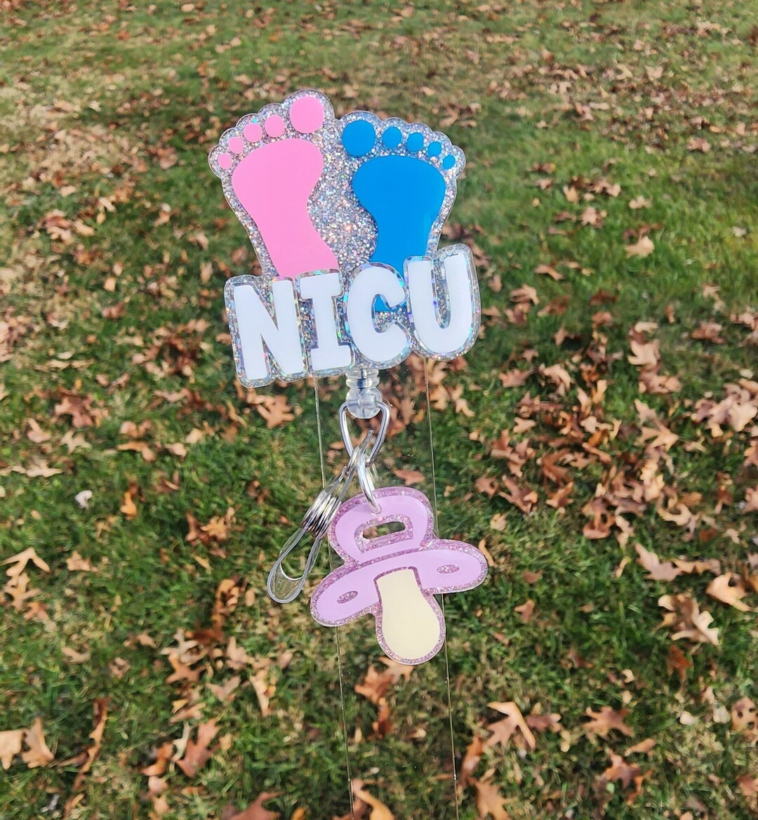 Tiny Miracle - NICU Baby Feet Badge Reel for Dedicated Care - Etsy