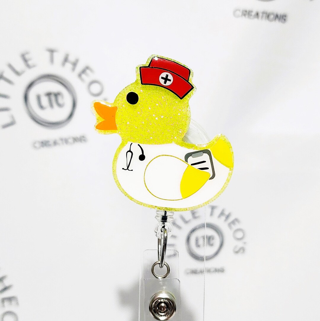 Duck Badge Reel, Pediatric Nurse Badge Reel, Rubber Ducky, NICU Badge ...
