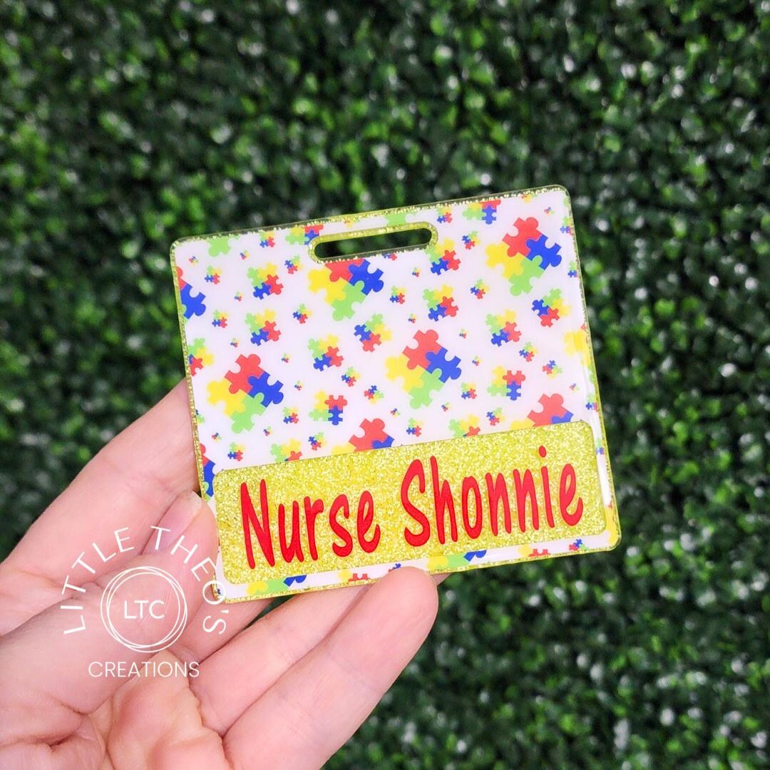 Autism Awareness Badge Buddy: Puzzle Piece Acrylic ID Tag - Etsy