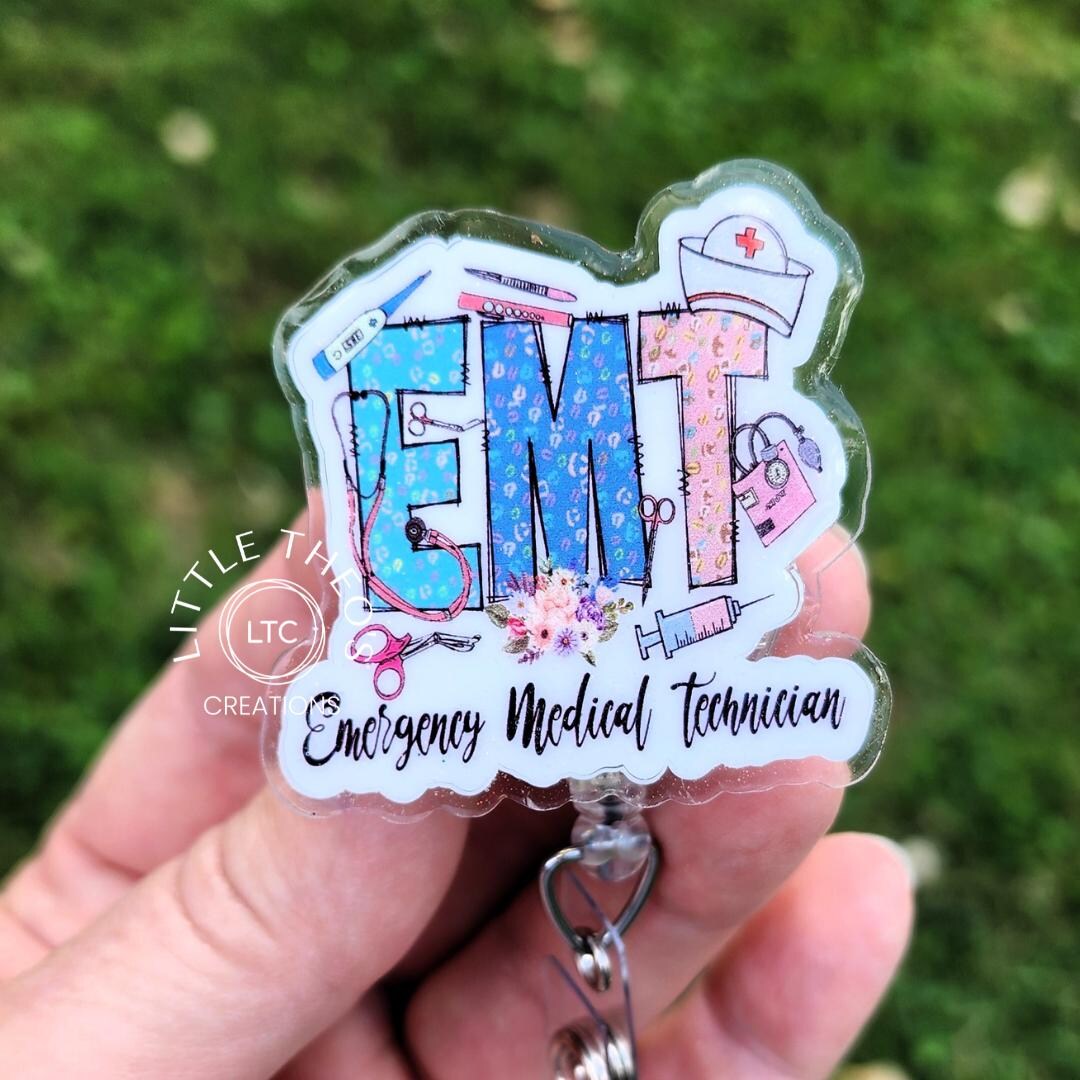 EMT Badge Reel, Medical Badge Clip, Cute Badge Reel, EMT Gift ...