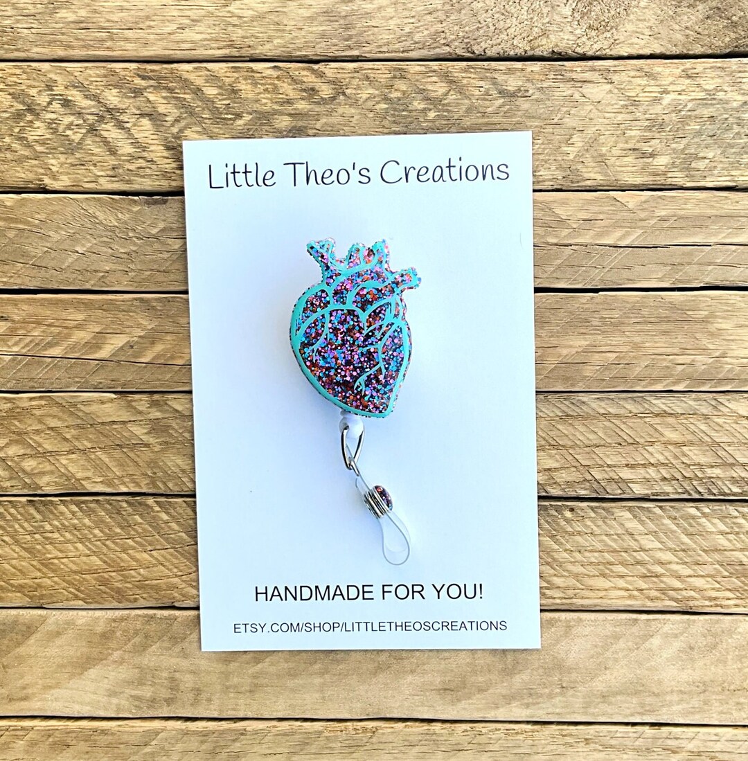 Anatomical Heart Badge Reel, Heart Badge Holder, Cardiac Nurse Badge ...