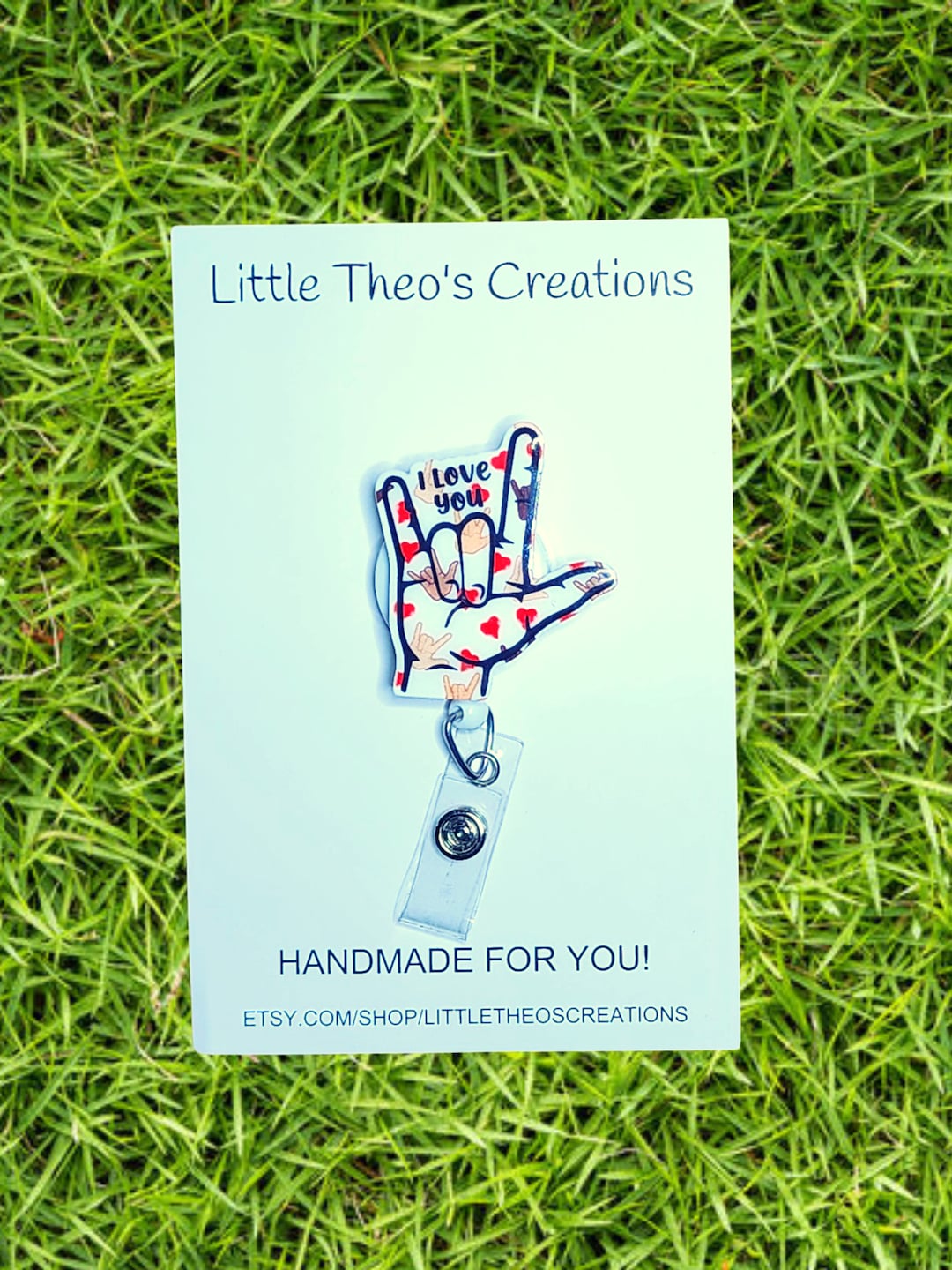 Love Sign Language Badge Reel: ASL Nurse Badge Holder - Etsy