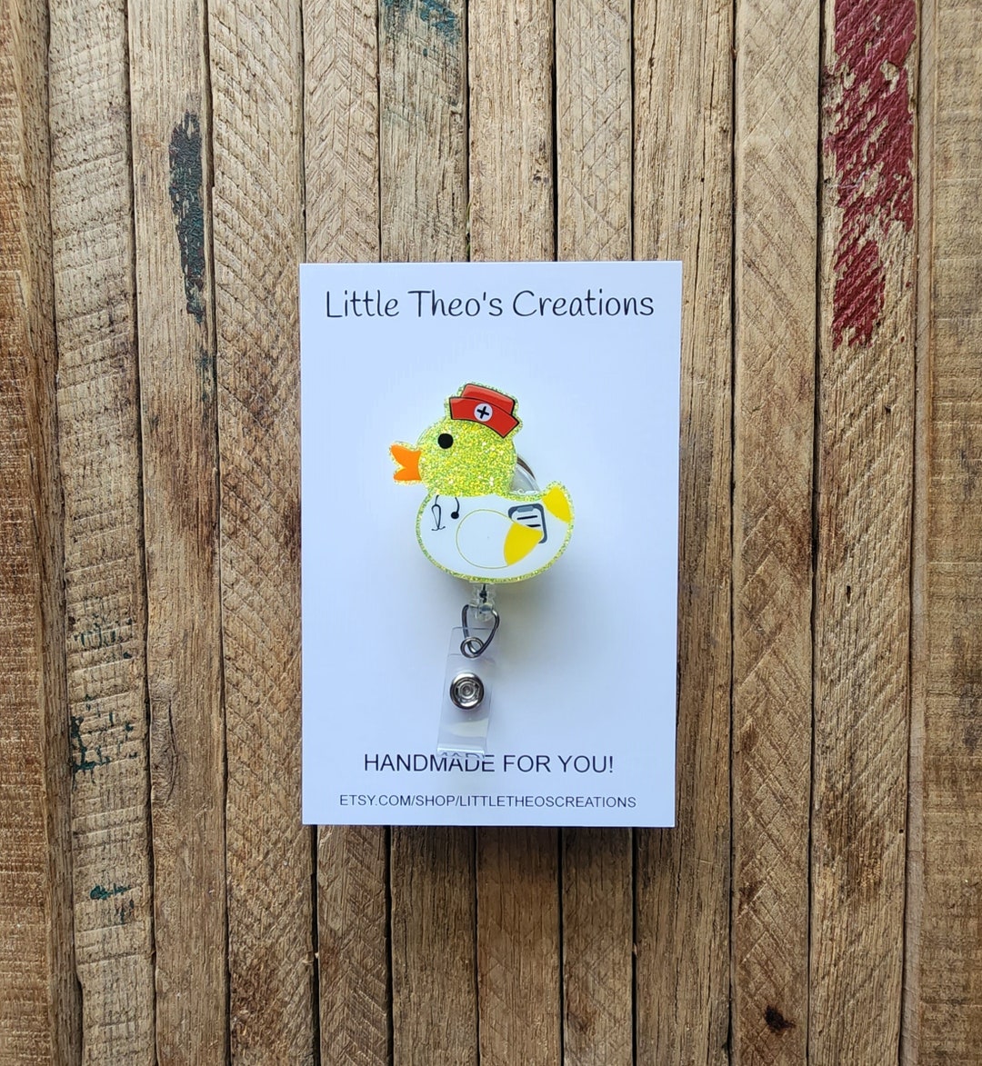 Duck Badge Reel, Pediatric Nurse Badge Reel, Rubber Ducky, Animal Badge ...