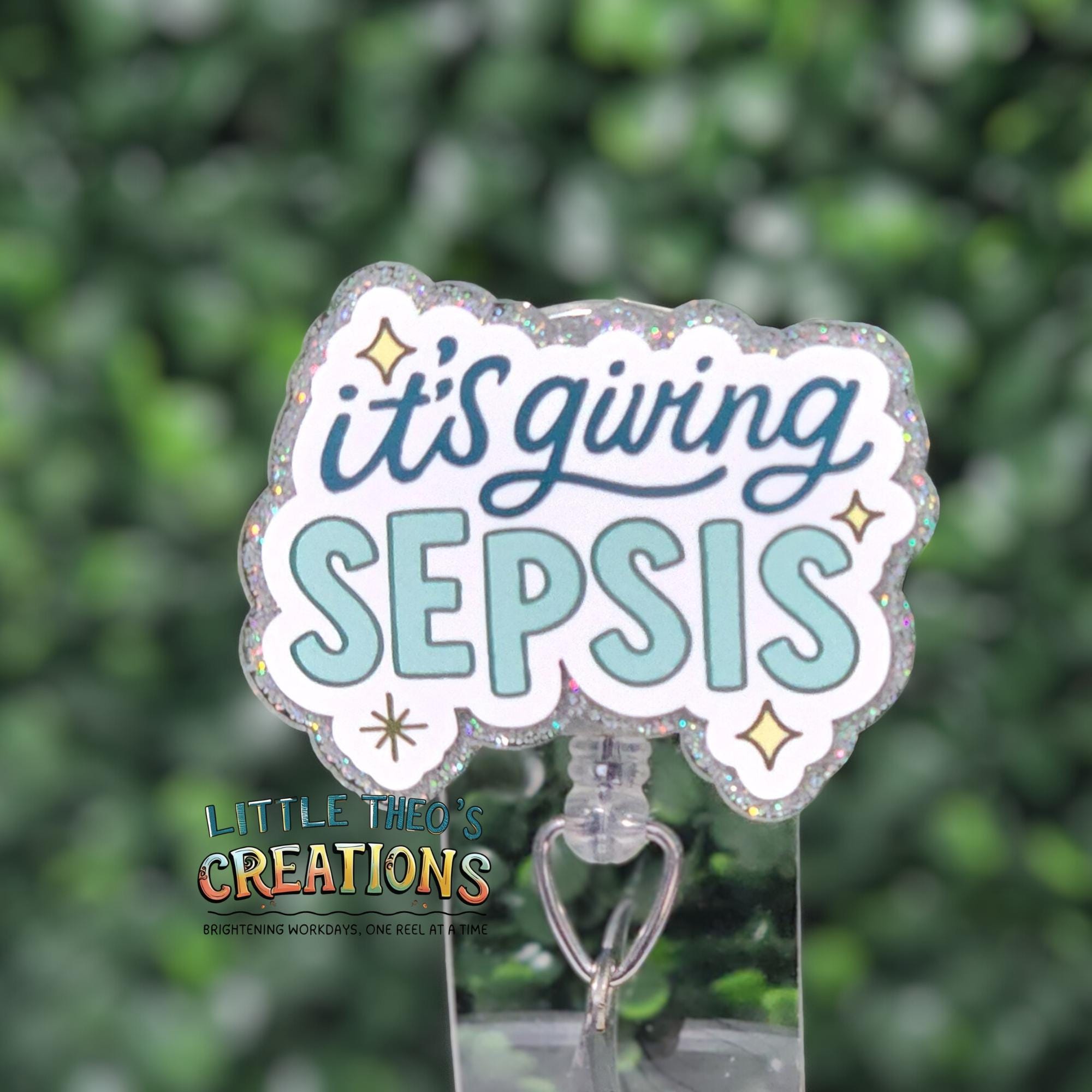 It’s Giving Sepsis Badge Reel, Funny Nurse Humor ID Holder, Medical ...