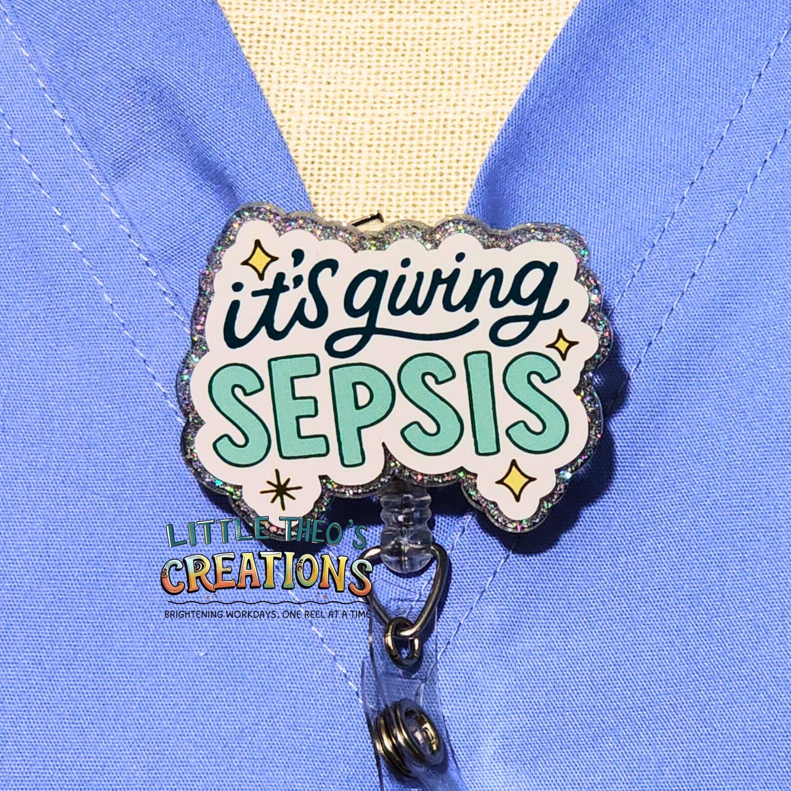 It’s Giving Sepsis Badge Reel, Funny Nurse Humor ID Holder, Medical ...