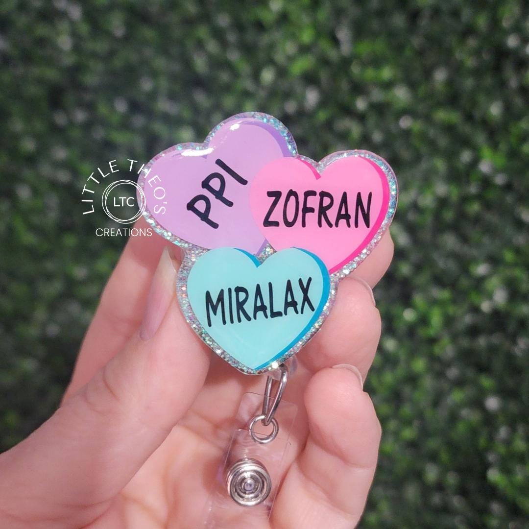 Conversation Heart Badge Reel, GI Nurse Badge Reel, Gastroenterology ...