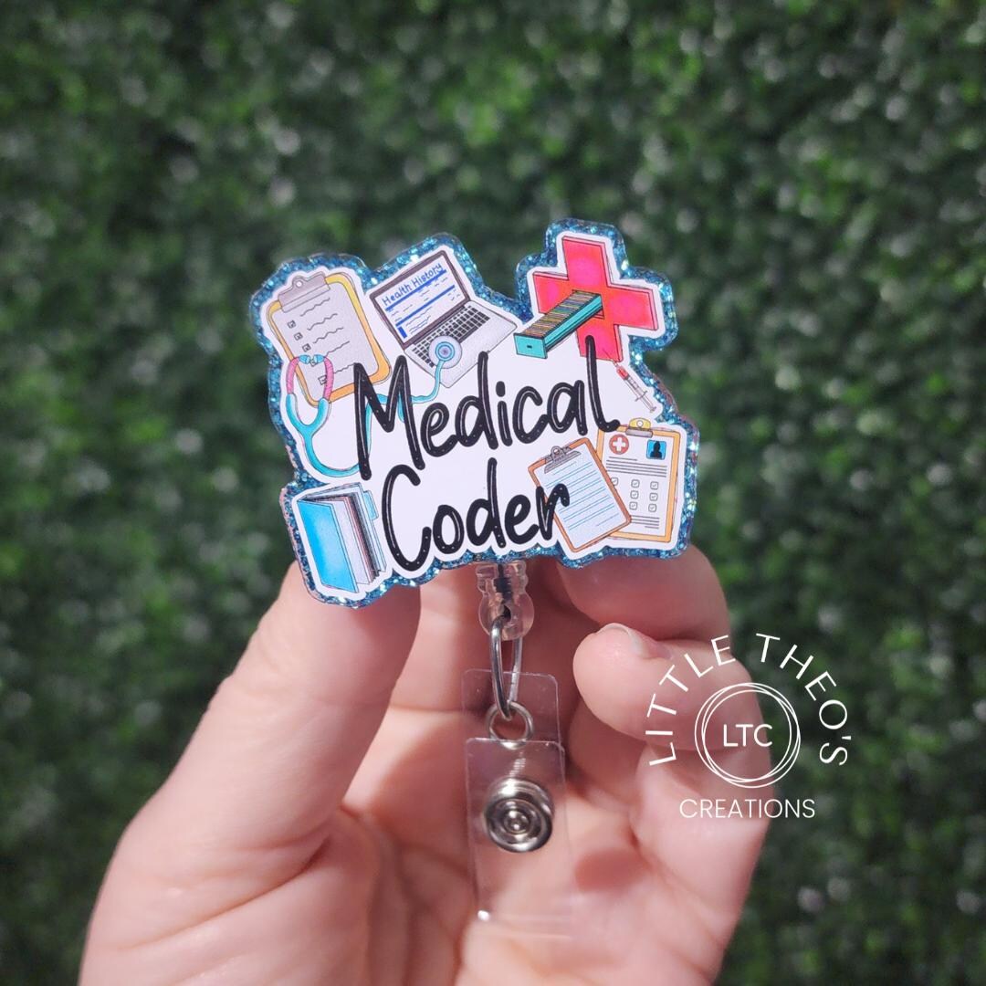 Medical Coder Badge Reel: Interchangeable Acrylic Topper - Etsy