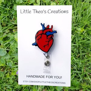 Anatomical Heart Badge Reel Cardiology Badge Reel Acrylic - Etsy