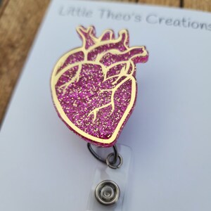 Anatomical Heart Badge Reel, Heart Badge Holder, Cardiac Nurse Badge ...