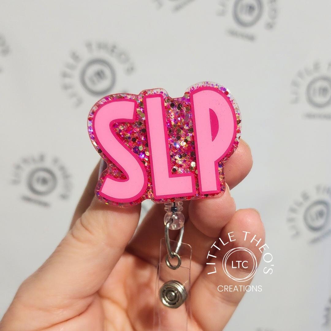 SLP Badge Reel: Speech Language Pathologist Gift, Interchangeable ID ...