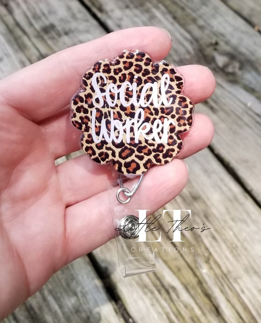 Social Worker Badge Reel, Social Worker Badge Holder, Leopard Print ...