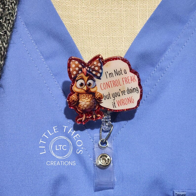 Funny Chicken Badge Reel, Sarcastic Humor, Interchangeable Topper - Etsy