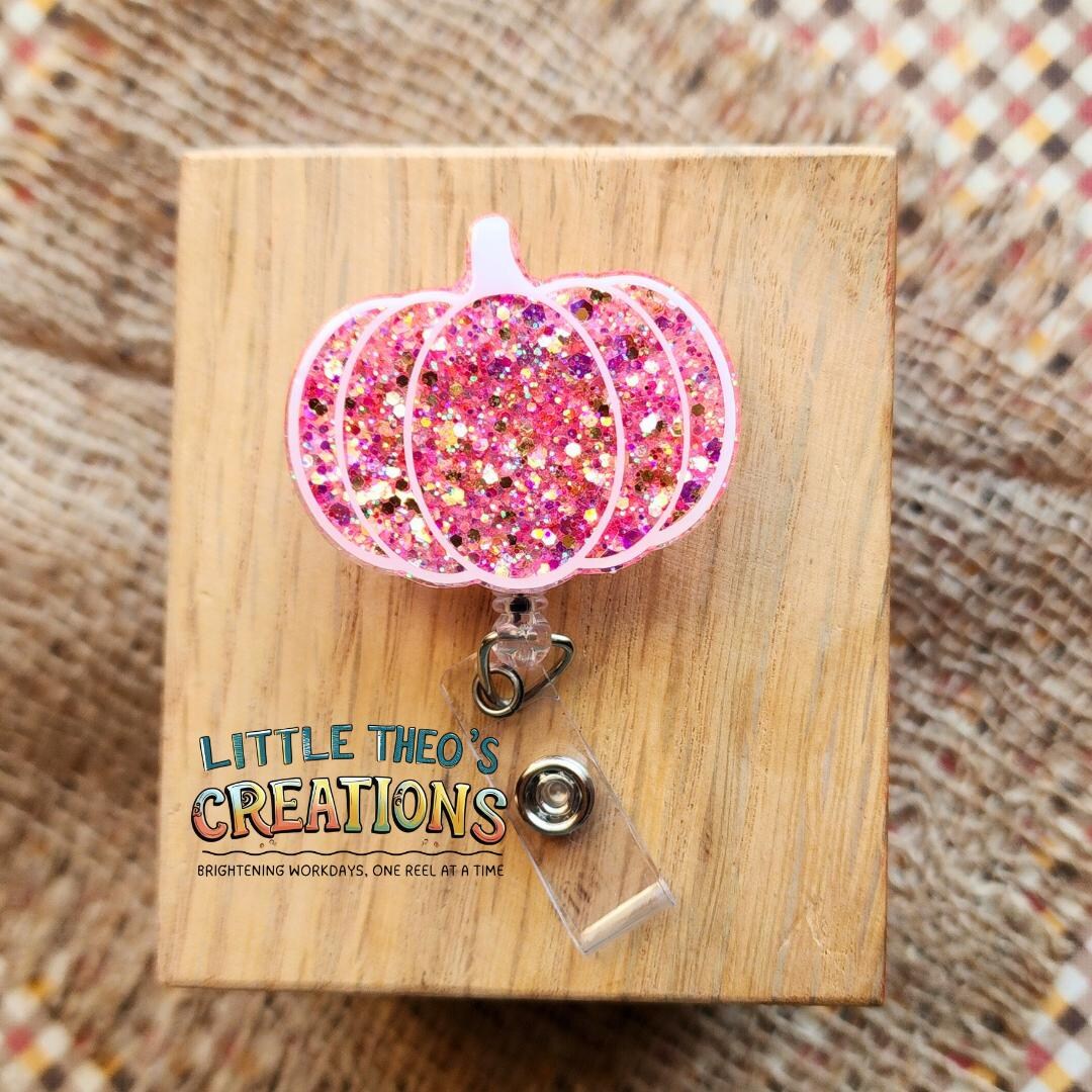 Pink Pumpkin Badge Reel: Interchangeable Nurse ID, Fall Awareness - Etsy UK